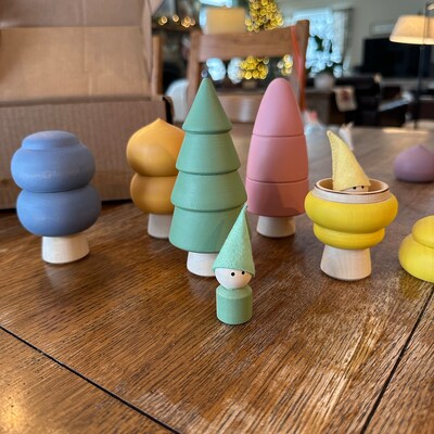Wooden Tree Toy Set OPENING Pastel, Woodland Playset, Nursery Decor ...