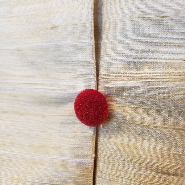 Velvet Buttons, Red Velvet Fabric Buttons, Shank, Pinback, Flatback ...