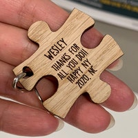Jigsaw Puzzle Keyring Wooden Wedding Favours - Etsy