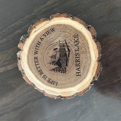 Personalized Cabin Log Coasters Cabin Decor up North Decor Gift for Him ...