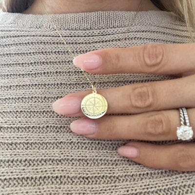 14K Solid Gold Aztec Calendar Disc Necklace Gold Mayan Sun - Etsy