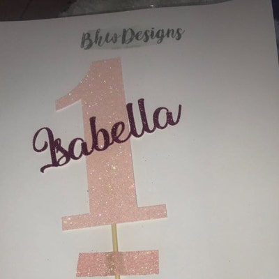 Age and Name Personalised Glitter Cake Topper Birthday - Etsy UK
