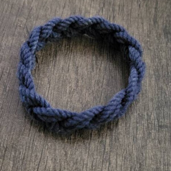 String Bracelet Narrow Sailor Weave in Navy Blue Cotton - Etsy