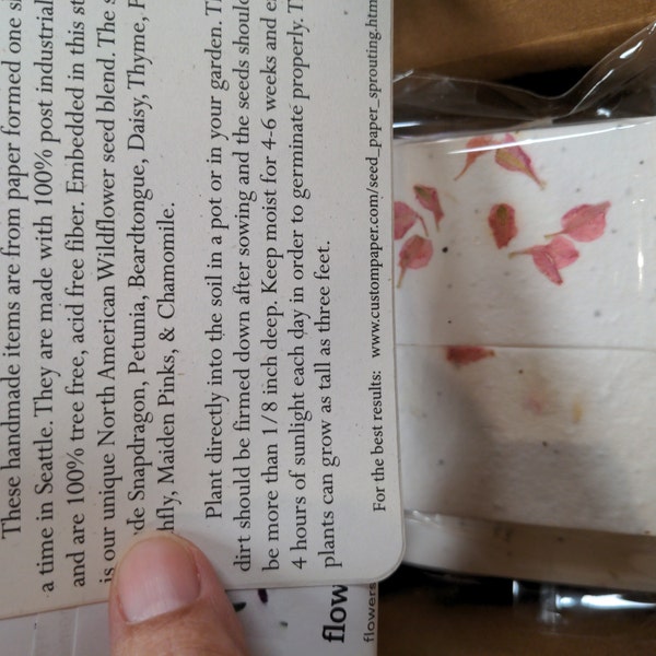 Bulk Set of 96 Handmade Seed Paper With Petals and Wildflower Seeds - 3 ...