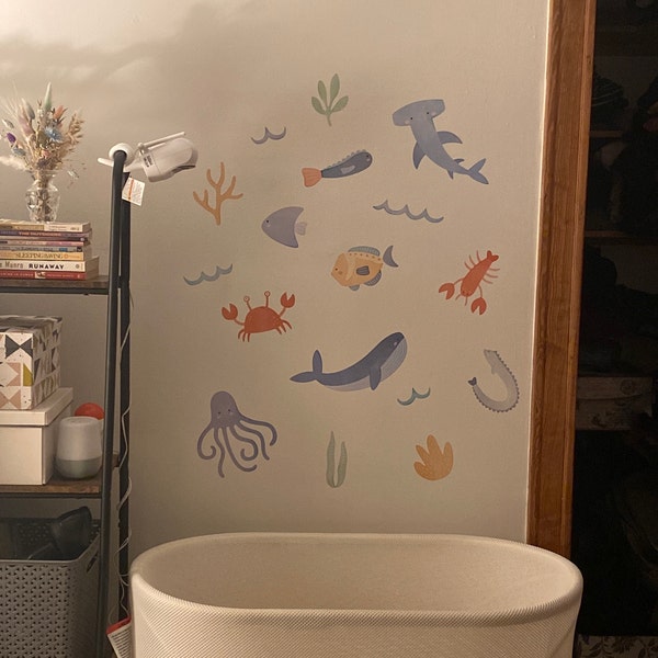 Ocean Animal Wall Decals - Removable, Reusable Wall Stickers ...