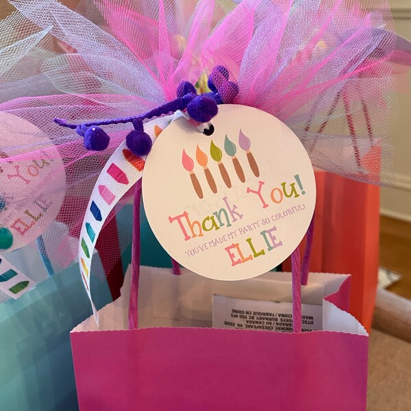 Pastel Art Painting Birthday Party Stickers, Art Party Favor Tags ...