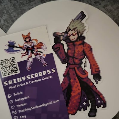 Vash the Stampede Pixel Art Sticker Premium Matte Vinyl Stickers Anime ...