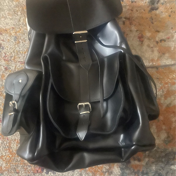 Extra Large Leather Backpack / Full Grain Leather Travel Backpack ...