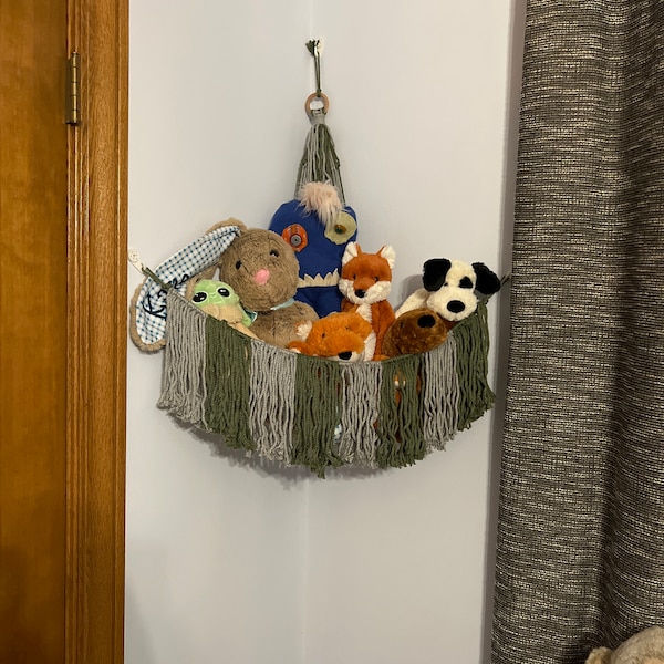 Fringe Corner Toy Hammock, Stuff Animal Hammock, Hang Toy Storage, Kid ...