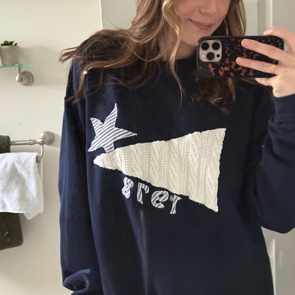 Patchwork Coast Beachy Surfboard Lace Sweatshirt, Nautical Jumper ...