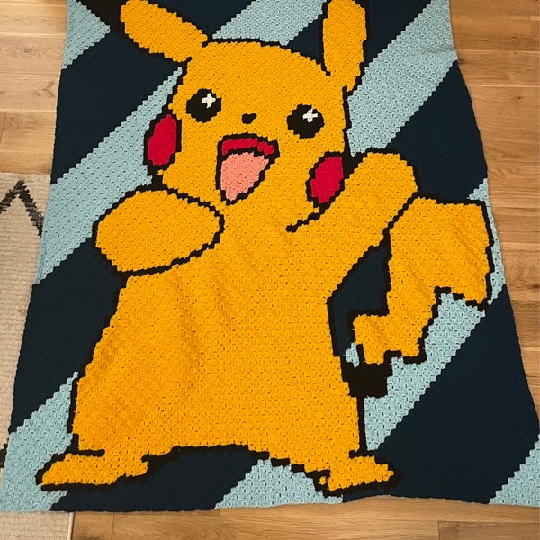 Pikachu - Pokemon –– C2C –– Row by Row –– Written Instructions –– Graph ...