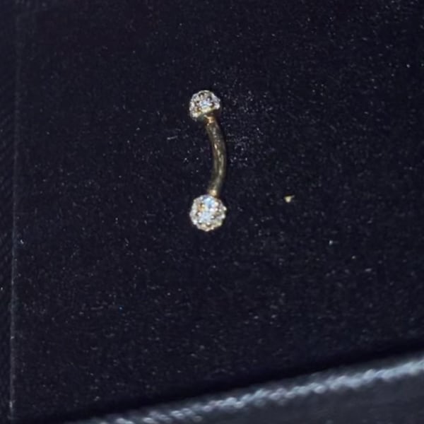 14K Solid Gold Diamond Rook Helix Hoop Earring, Gold Diamond Tragus ...