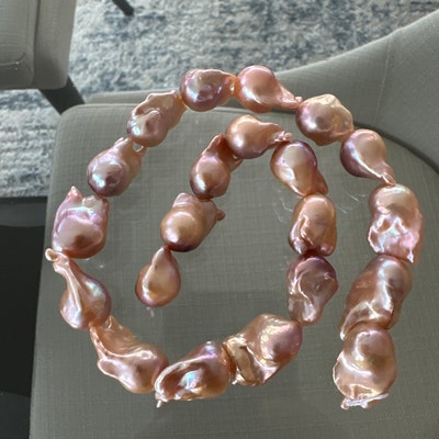 Large Pink Purple Fireball Pearls Flameball Natural Metallic Baroque ...