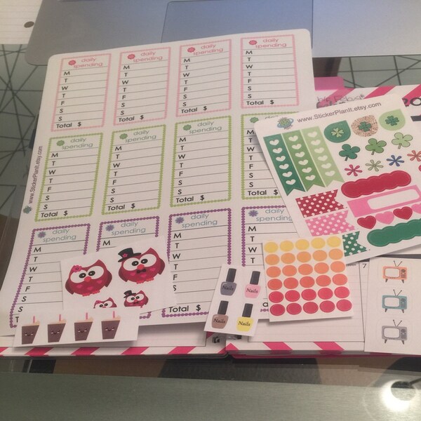 Daily Spending Tracker Planner Stickers: Sheet of 12 - Etsy