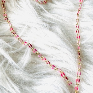 Pink Multi Color Enamel Chain, Multi Color Chain, Permanent Jewelry ...