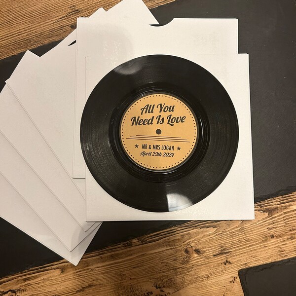 Real Vinyl Record Table Names Custom Wedding Party 7 Inch 7" 45s Music ...