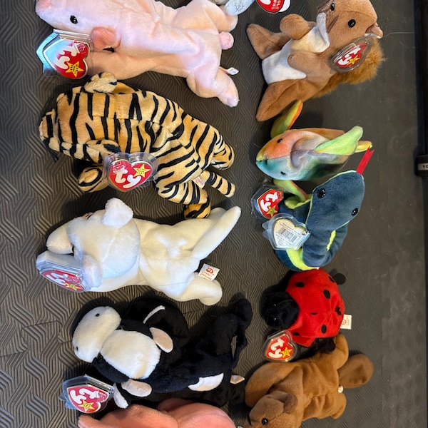 Ty Beanie Babies Choice of Beanies Prices Vary Pre-2000 Flip Tank Zip ...