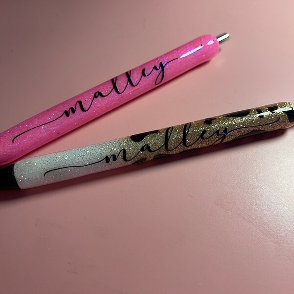 Glitter Personalized Gel Pens | Custom Pens | Custom Epoxy Glitter Pens ...
