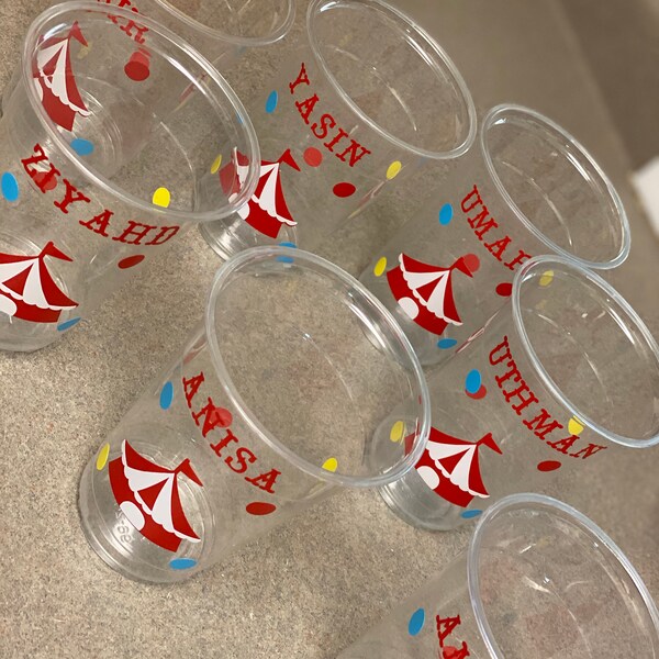 Circus Party Cups, Carnival Party Cups, Circus Birthday Party Cups ...