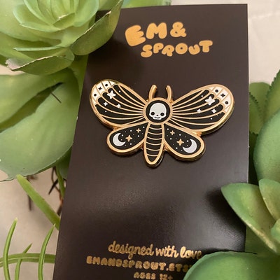 Death Head Moth Enamel Pin - Etsy