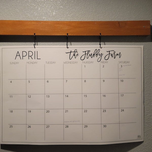 Most Popular: Extra Large Classic Monthly Printed Personalized Wall ...