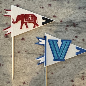 Graduation High School College Mini Cake Toppers Pennant Flags - Etsy