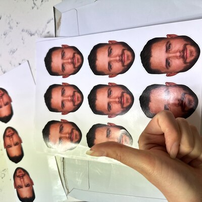 Custom Face Stickers Personalized Stickers Custom Party - Etsy