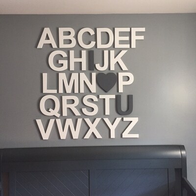 Painted Alphabet Letters Set Nursery Kids Room Decor Wooden - Etsy