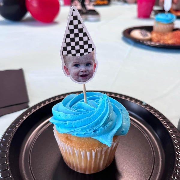 Racing Toppers | Cupcake Toppers | Photo Head | Two Fast | Cupcake ...