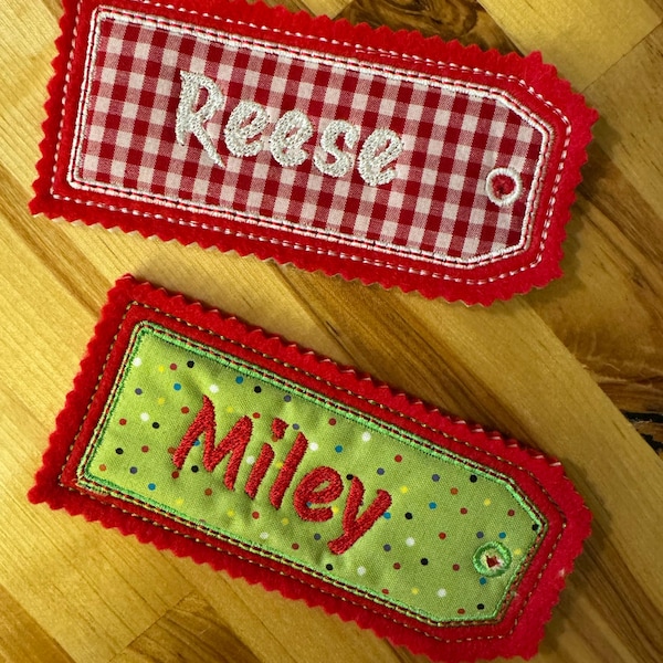 ITH Felt Stocking Name Tag - Stocking Tag- Gift Tag - Christmas Decor ...