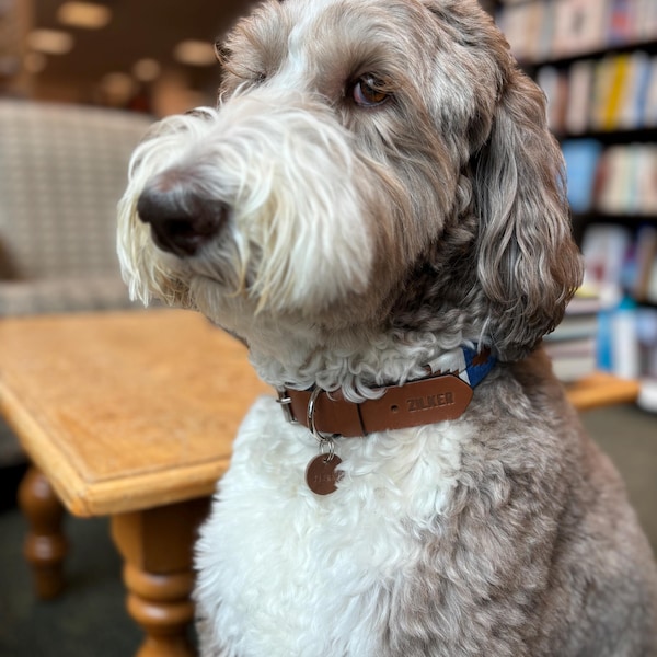 Dog Tag, Leather Tag, Silent ID Tag, Personalized Dog Tag, Small Dog ...