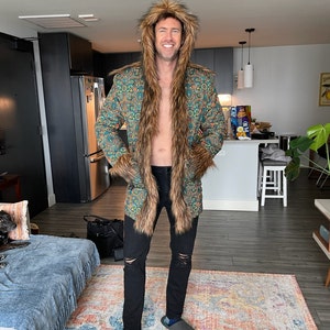 Long Xxl Coat/duster Pimp Jacket/long Bomber Jacket/festival - Etsy