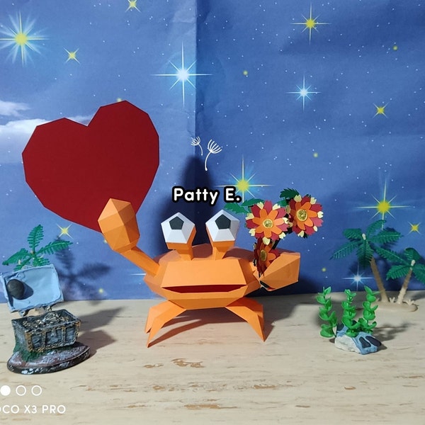 3D Papercraft Crab Holder, Paper 3d Crab, SVG Template, 3D Paper Decor ...