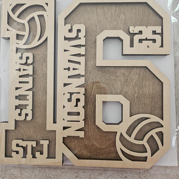 Custom Senior Athlete Number, Sports Number Wood Cutout, Custom Sports ...