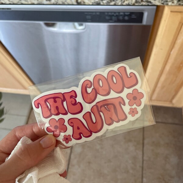 The Cool Aunt Retro Sticker - Waterproof Stickers - Aunt Stickers ...