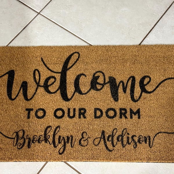 Dorm Doormat | Personalized Doormat | College Girls Dorm Decor | Custom ...