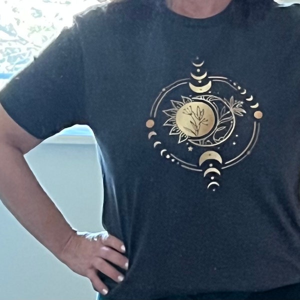 Mystic Moon and Sun Shirt, Mystical Moon Phase Shirt, Moon Phase T ...
