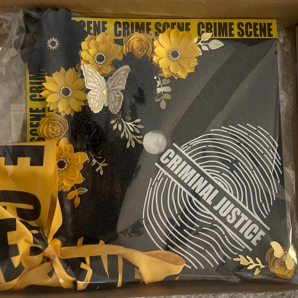 Glitter Cardstock Graduation Topper for Criminal Justice Major With ...