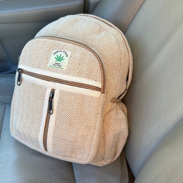 Small Lightweight Daypack Backpack Handmade Himalayan Hemp Travel ...