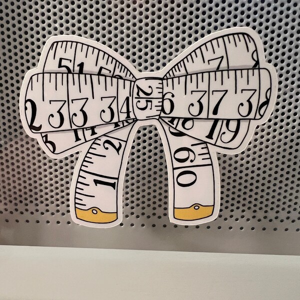 Tape Measure Bow Vinyl Sticker, Sewing Decals, Sewing Themed, Sewing ...