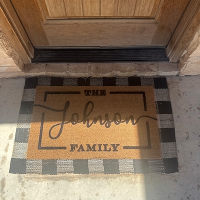 Custom Address Doormat, Flocked Coir Door Mat, Outdoor Welcome Mat ...