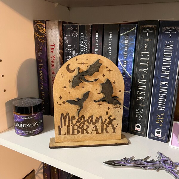 Dragon Personalized Library Sign, My Library Sign, Book Sign, Bookish ...