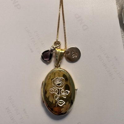 14K Gold Filled Round Photo Locket,custom Engraving,memorial Locket ...