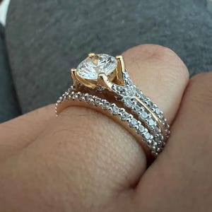 Enhancer Ring Band, Two-tone Women's 2.00 Ct Round-cut VVS1 Diamond ...