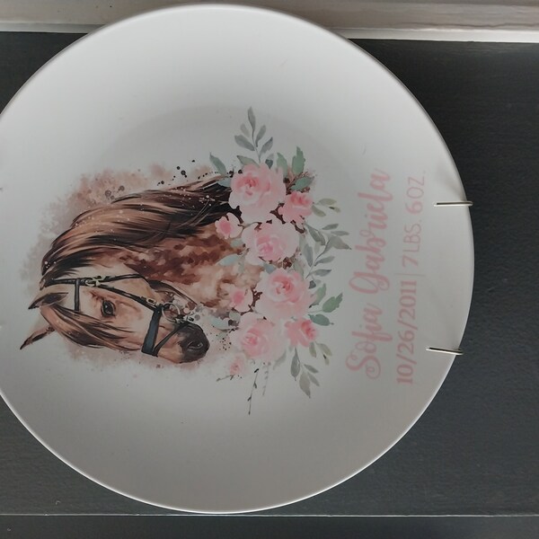 Farm Animals Keepsake Plate in Blue or Your Choice of Color, Keepsake ...