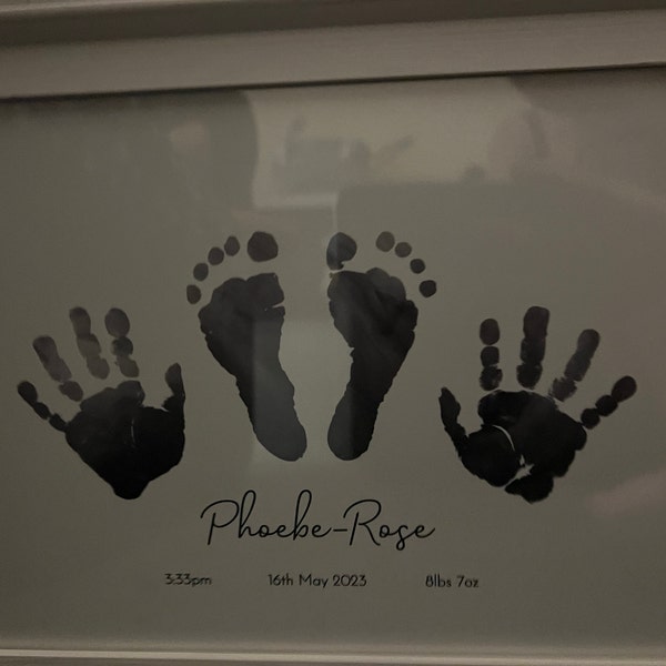 Custom Baby Handprint Footprint Art, Made From Baby's Actual Hand and ...