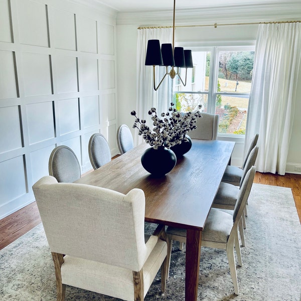 Guinevere Robins, Blue Floral Print | Lined Custom Drapes or Curtains ...