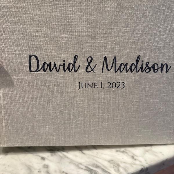 Linen Wedding Photo Album - Modern Wedding Gift, Anniversary Scrapbook ...