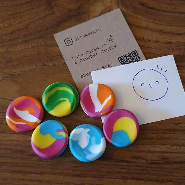 PRIDE COLOUR Polymer Clay Worry Stone/ Peace Pebble/fidget- Choose Your ...