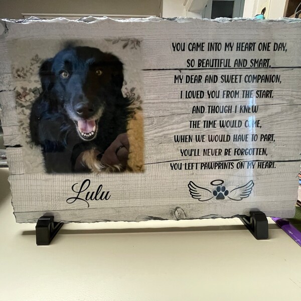 Dog Memorial Plaque | Paw Print | Rainbow Bridge Poem | Pet Memorial ...